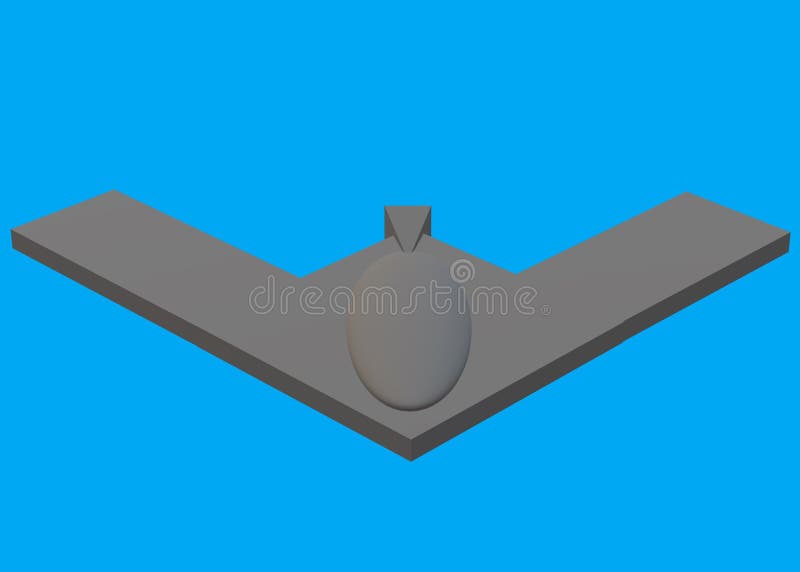 A Simple Front Facing Outline Shape of a Dark Grey Futuristic Stealth ...