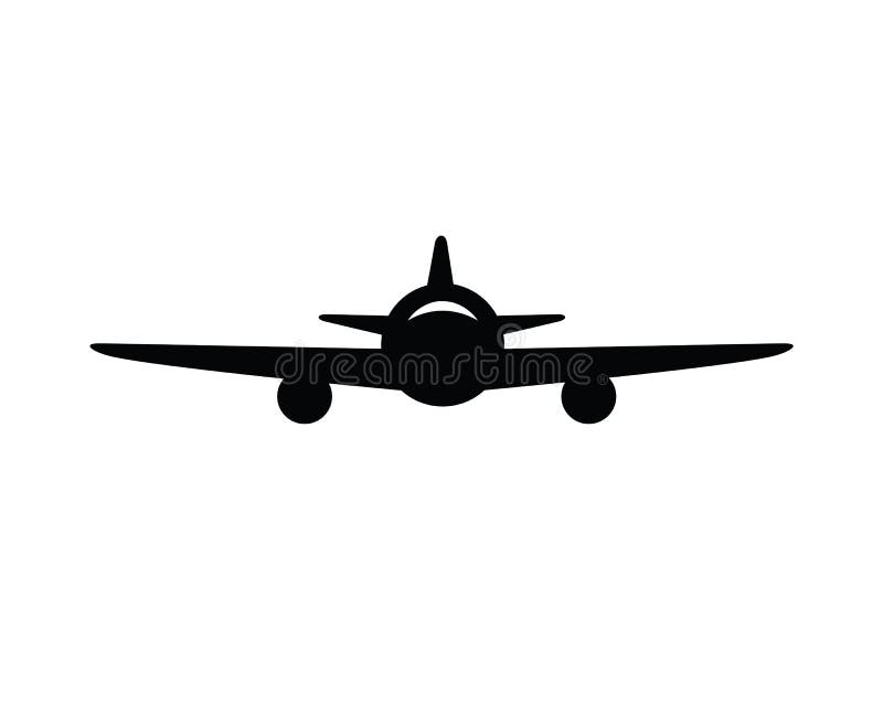 Simple Front View of Flying Plane Illustration Stock Vector ...