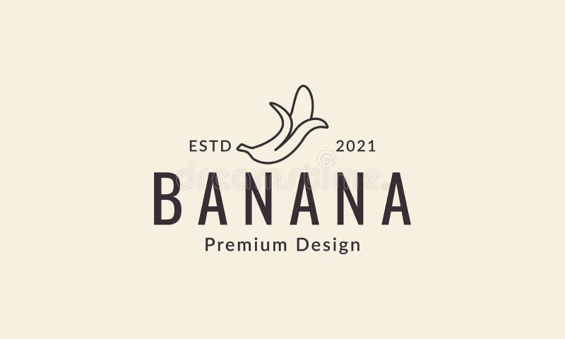 Simple Fruit Banana Opened Lines Logo Design Vector Icon Symbol ...