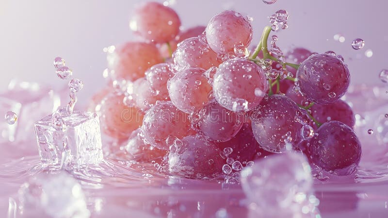 Simple Fruit Still Life: Wet and Fresh Grapes Stock Image - Image of ...