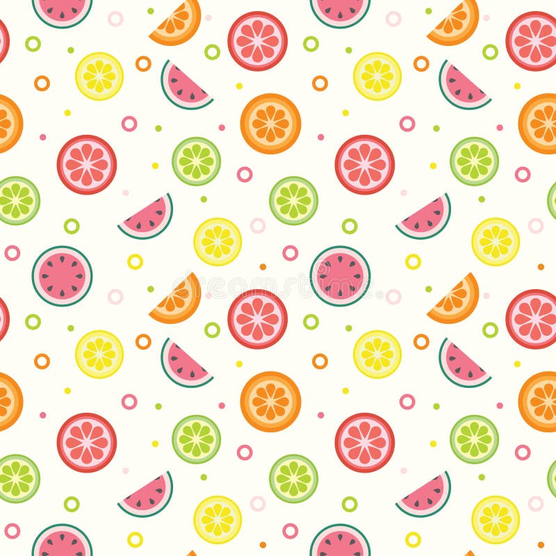 Simple Fruits Repeat Pattern Deign Stock Vector - Illustration of ...
