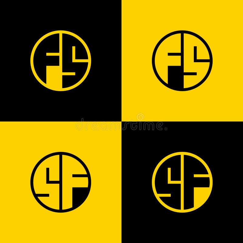 Simple FS and SF Letters Circle Logo Set, Suitable for Business with FS ...