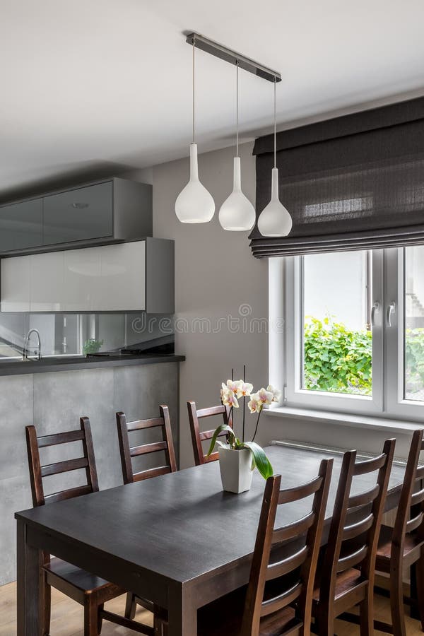 Simple and Functional Dining Area Idea Stock Photo - Image of kitchen ...