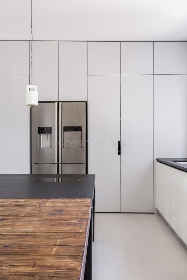 Simple functional kitchen stock photo. Image of reflection - 82531846