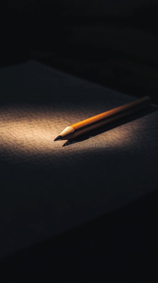 A Simple yet Functional Setup with a Pencil Resting on Top of a Blank ...