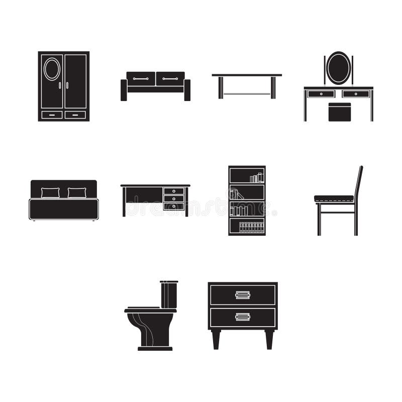 Simple furniture icon stock illustration. Illustration of flat - 106486749