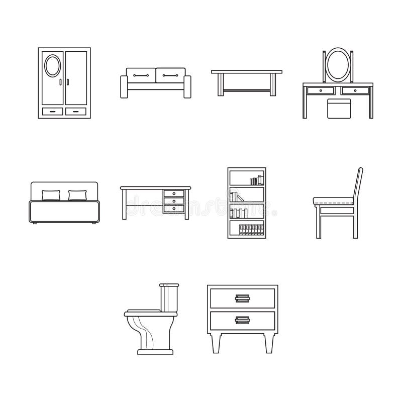 Simple furniture icon stock illustration. Illustration of flat - 106486750