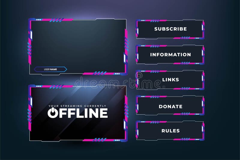 Simple Futuristic Gaming Screen Panel Vector with Abstract Shapes ...