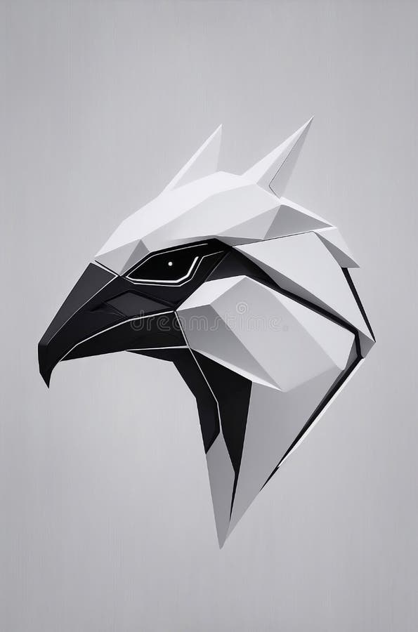 A Simple Futuristic Geometric Shape of White Eagle Head Stock ...