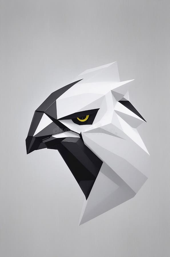 A Simple Futuristic Geometric Shape of White Eagle Head Stock ...