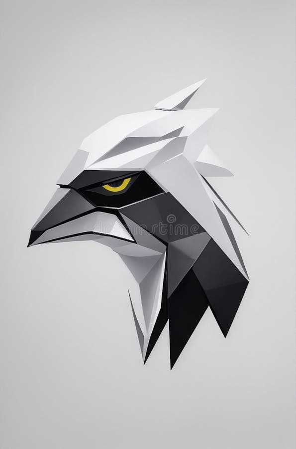 A Simple Futuristic Geometric Shape of White Eagle Head Stock ...