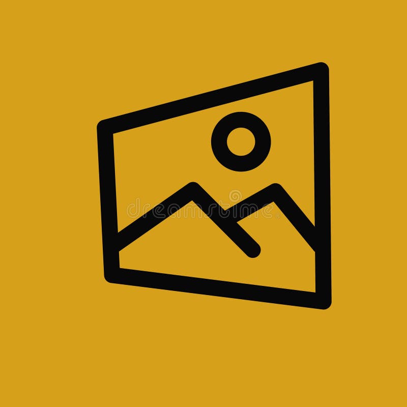 Simple Gallery Icon Vector Illustration on Yellow Background Stock ...