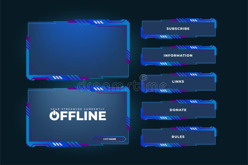 Simple Gaming Screen Panel and Overlay Design with Offline Screen ...
