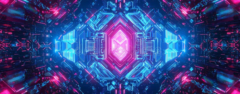 A Simple Gaming Style Illustration with an Abstract Technology ...