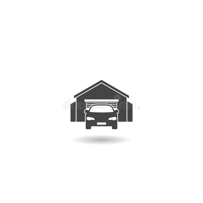 Simple Garage Door Icon with Shadow Stock Vector - Illustration of ...