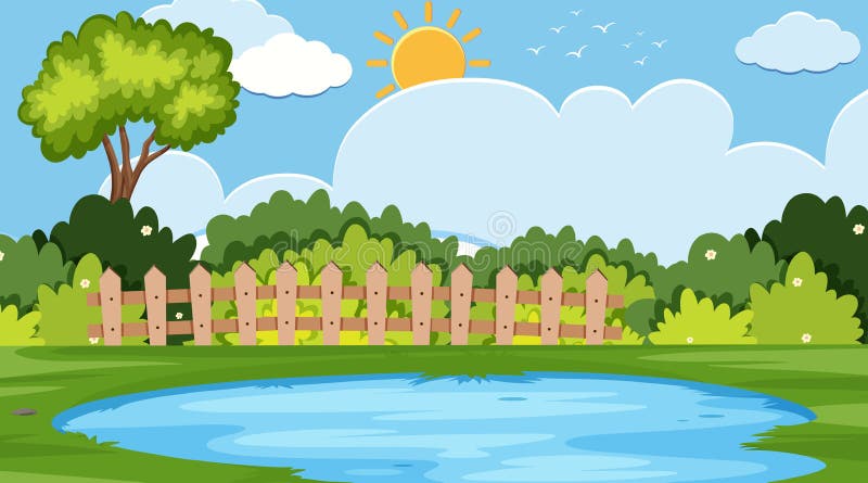 A simple garden scene stock illustration. Illustration of outdoor ...