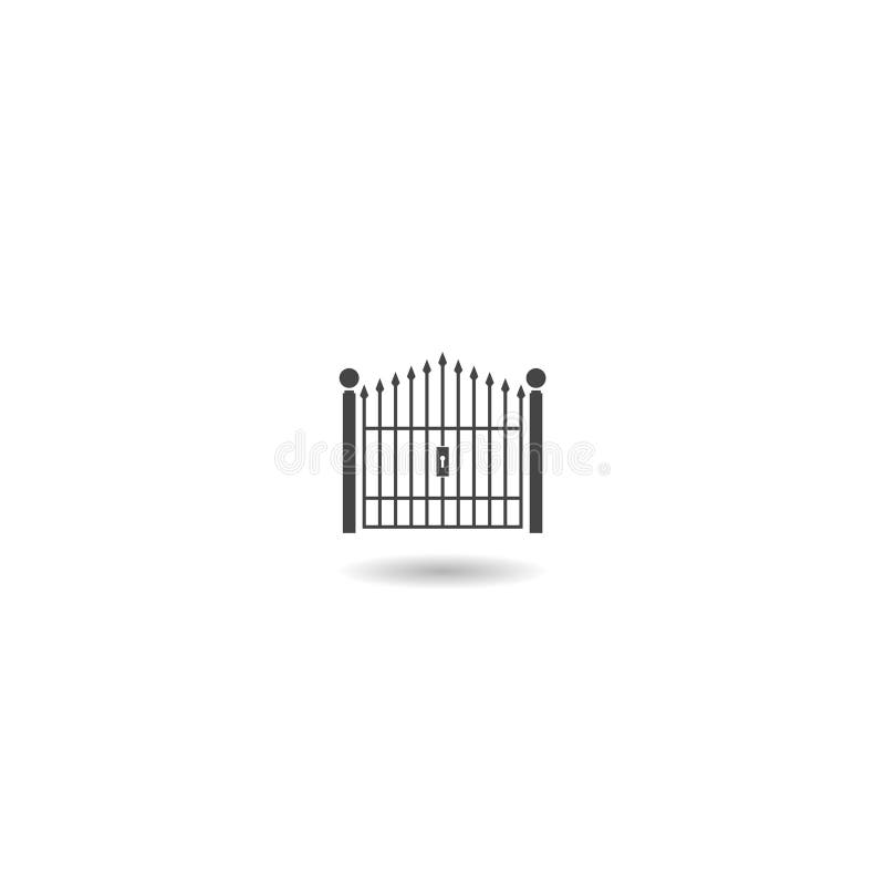 Simple Gate Icon with Shadow Stock Vector - Illustration of text ...