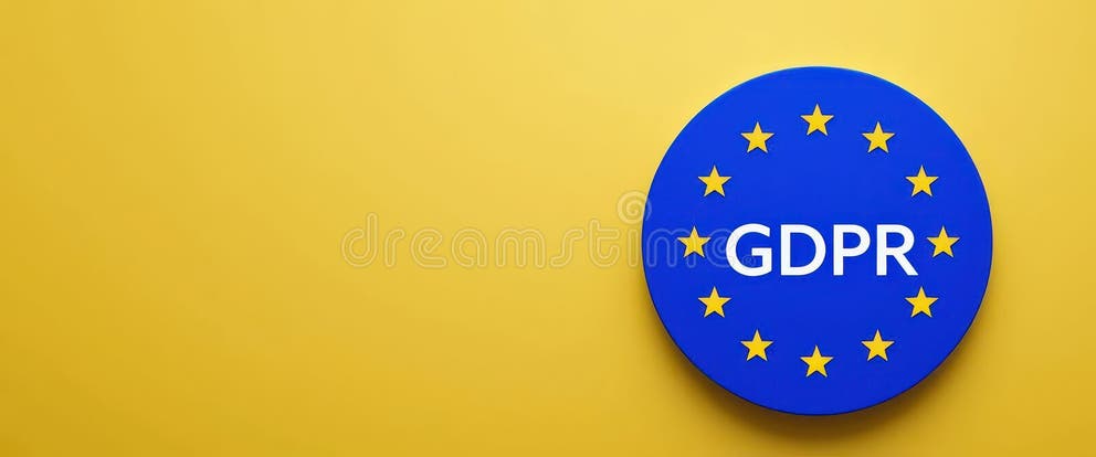 Simple GDPR Blue Circle, One Yellow Star, Crisp Acronym Core Elements ...