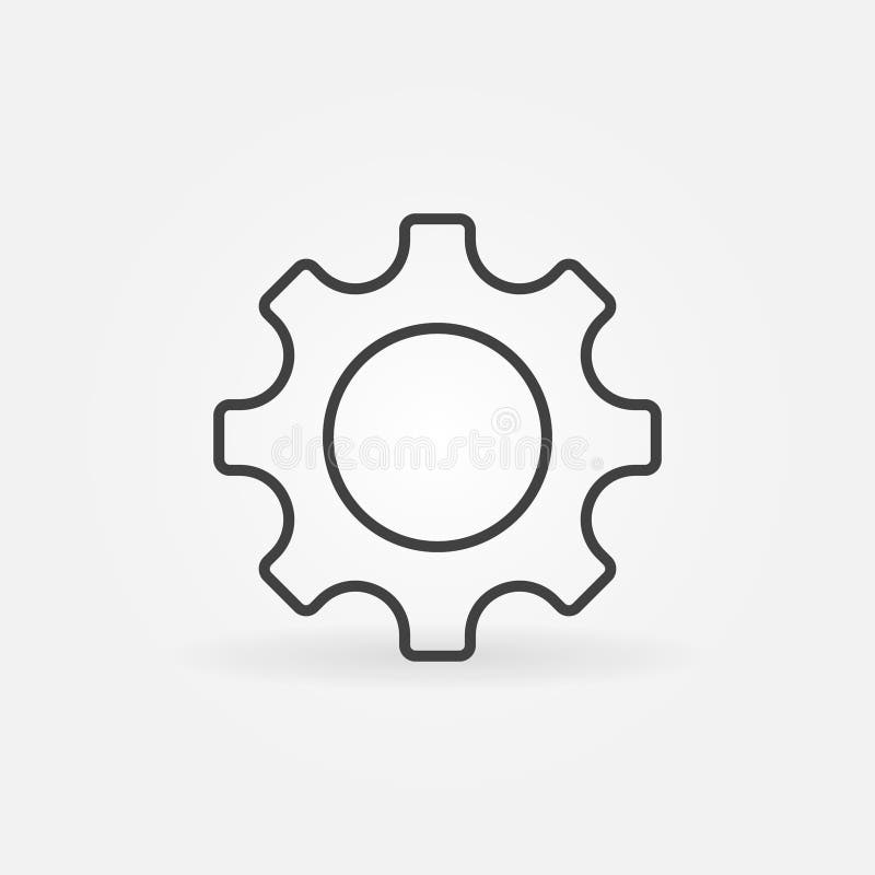 Simple Gear or Cog Wheel Vector Outline Icon or Symbol Stock Vector ...