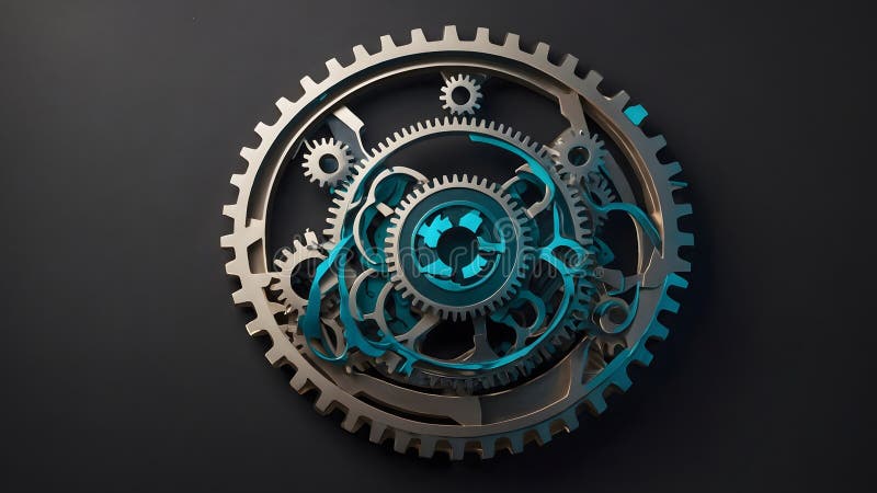 Simple Gear and DNA Helix Logo Representing Engineering and Biotech ...