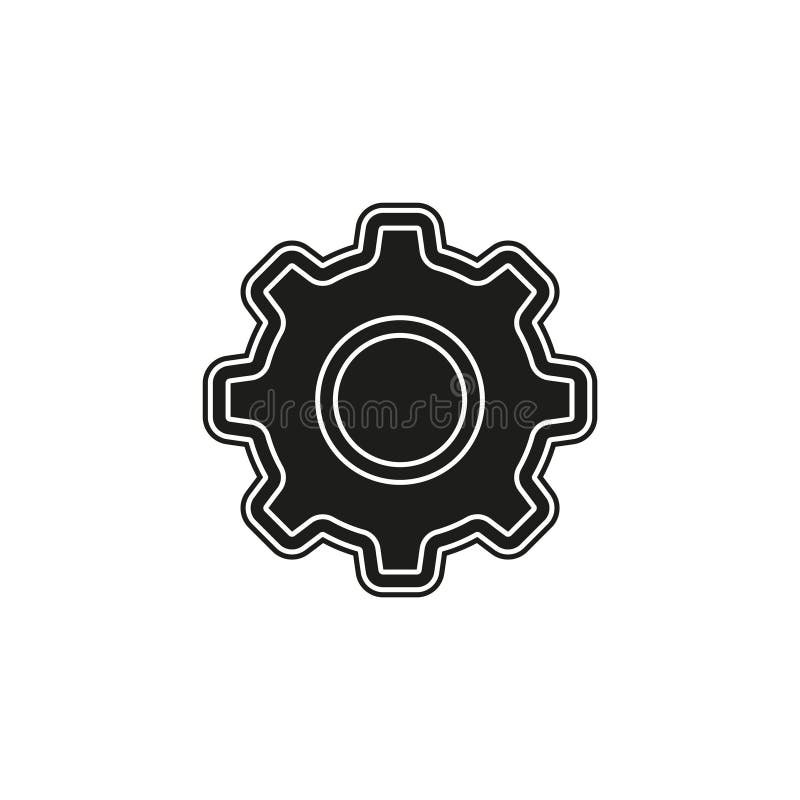 Simple Gear Vector Icon stock illustration. Illustration of lined ...
