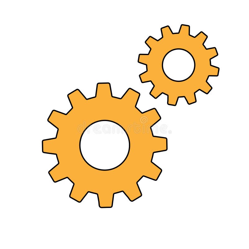 Gears Sign Simple Icon on Background Stock Vector - Illustration of ...