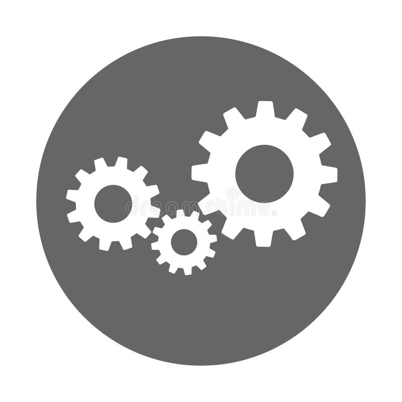 Gears Sign Simple Icon on Background Stock Vector - Illustration of ...