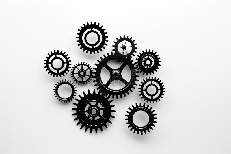 Simple Gears Outline, Mechanical Parts Vector, Engineering Design ...