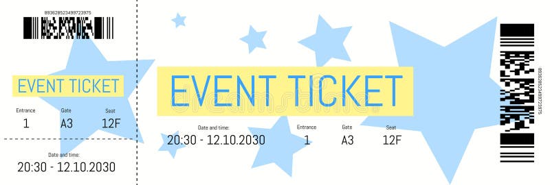 Simple Generic Event Ticket Template. Vector Mock-up Stock Vector ...