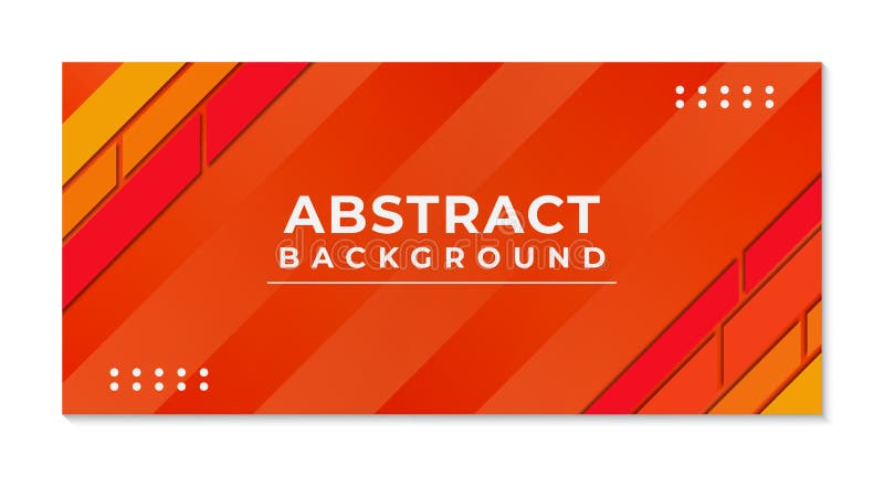 Simple Geometric Banner Design of Orange Background Stock Illustration ...