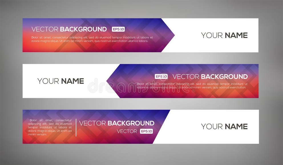 Simple Geometric Banners 02 Stock Vector - Illustration of color ...