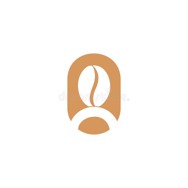 Simple Geometric Brown Coffee Bean Oval Logo Vector Stock Vector ...