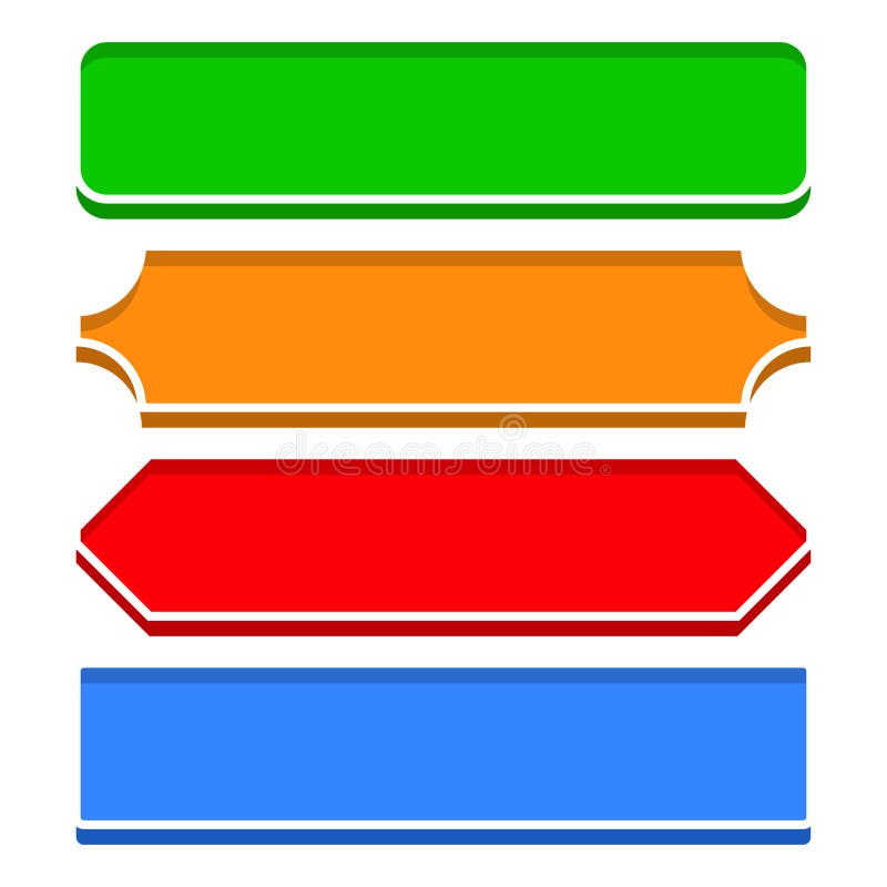 Simple Geometric Button, Banner, Plaque Shape, Design Element Vector ...