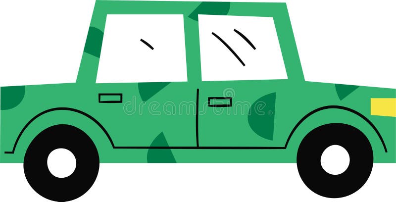 Simple Geometric Car Drawing Stock Illustration - Illustration of ...