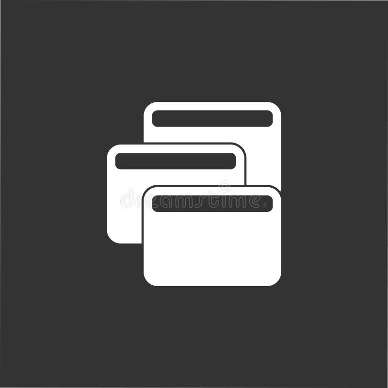 Simple Geometric Cards Stack Symbol Vector Stock Vector - Illustration ...