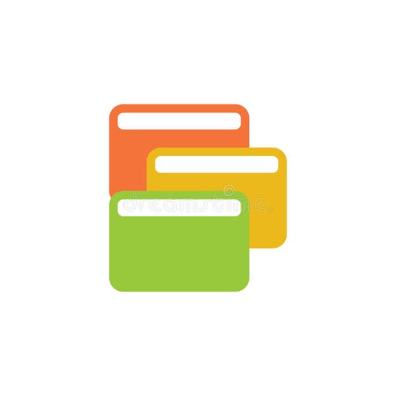 Simple Geometric Cards Stack Symbol Vector Stock Vector - Illustration ...