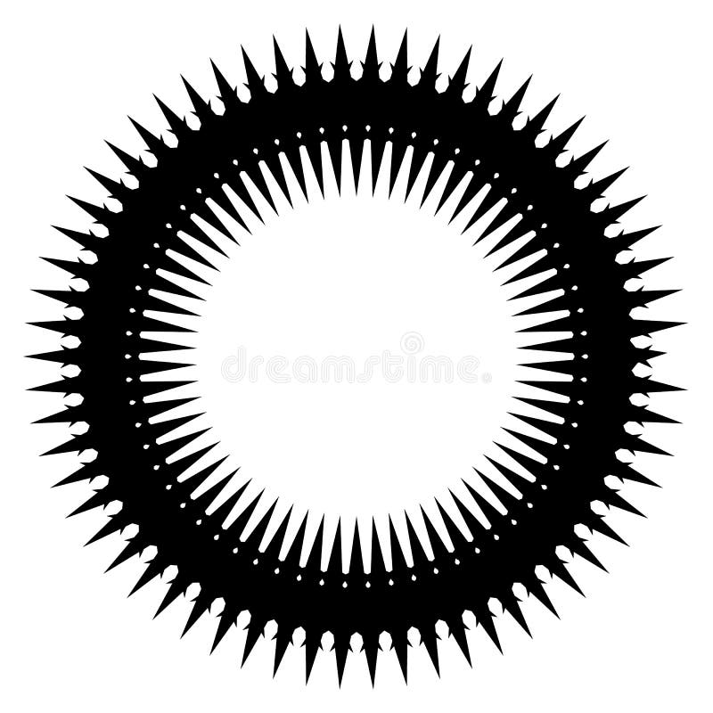Spiky circular frame stock illustration. Illustration of drawing - 97913125