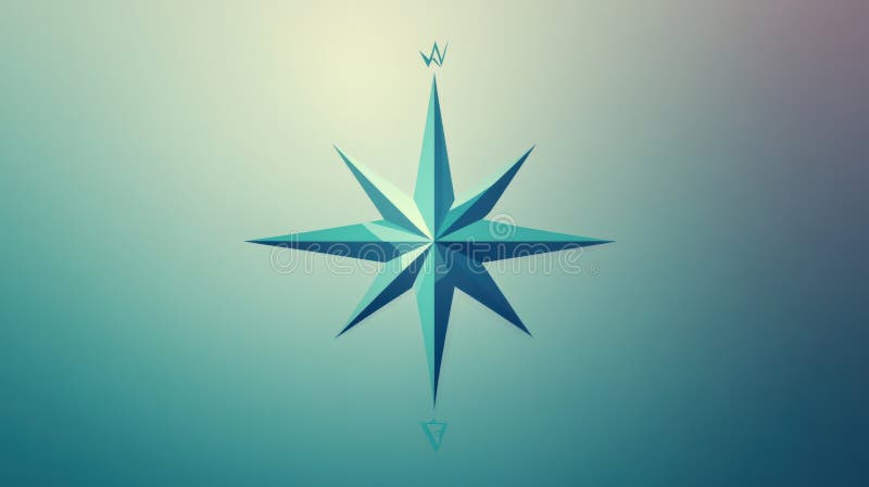 A Simple, Geometric Compass Rose with Sharp Lines Sits in the Center of ...