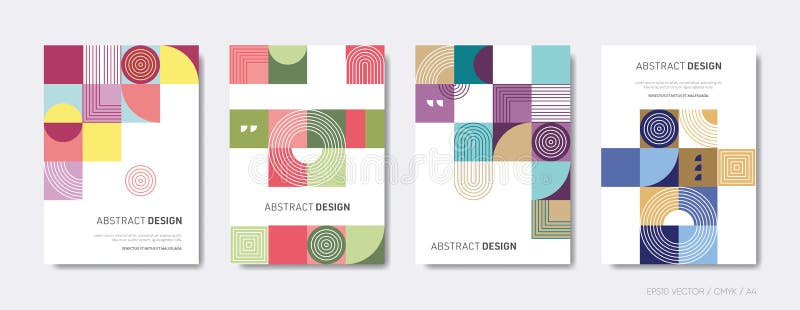 Simple Geometric Design Vector Brochure Cover Set Stock Vector ...