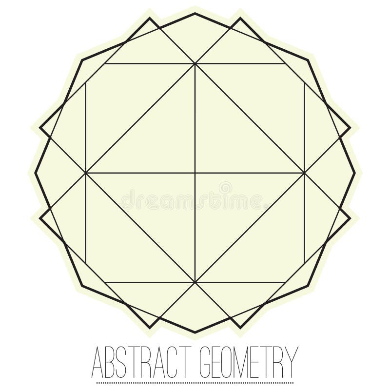 Simple Geometric Figure with Polygon and Square Stock Vector ...
