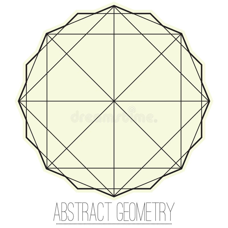 Simple Geometric Figure with Square and Polygon Stock Vector ...