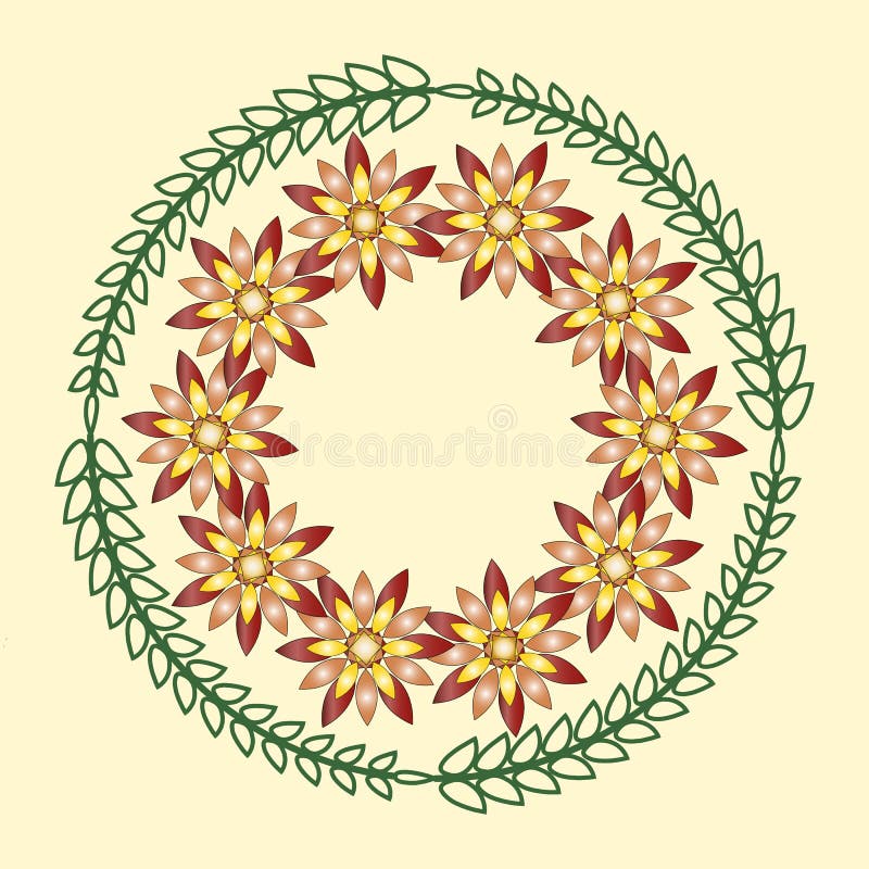 Simple Geometric Floral Ornaments, Round Patterns Stock Vector ...