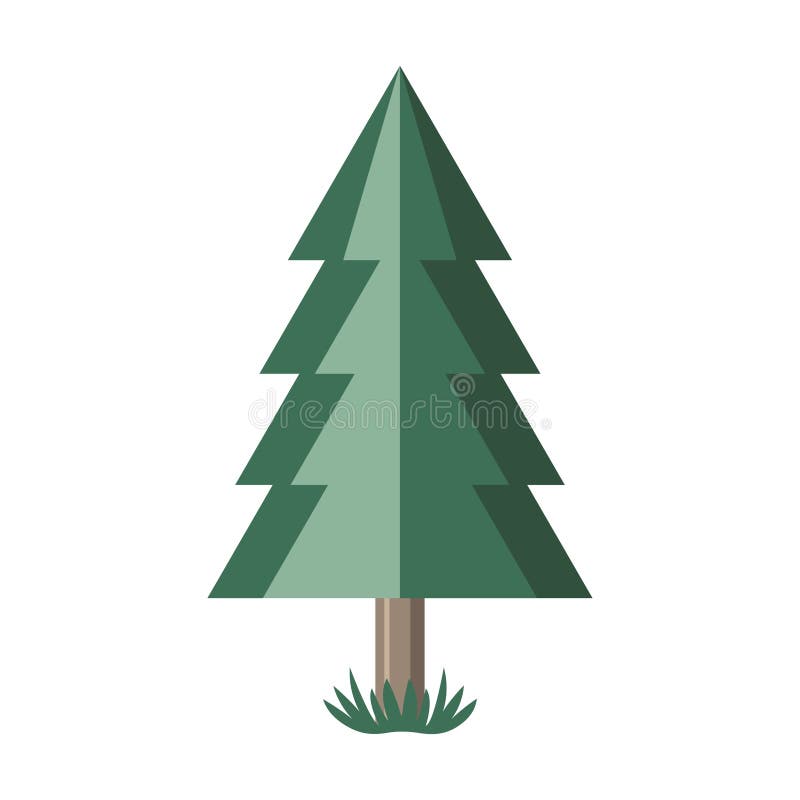Simple Geometric Green Christmas Tree Stock Vector - Illustration of ...