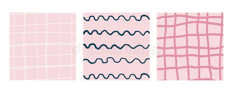 Simple Geometric Hand Drawn Irregular Patterns. Colored Doodle ...