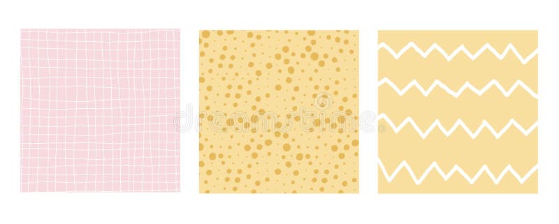 Simple Geometric Hand Drawn Irregular Patterns. Colored Doodle ...