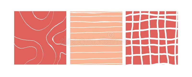 Simple Geometric Hand Drawn Irregular Patterns. Colored Doodle ...