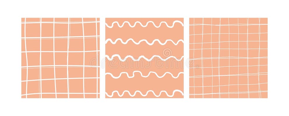 Simple Geometric Hand Drawn Irregular Patterns. Colored Doodle ...