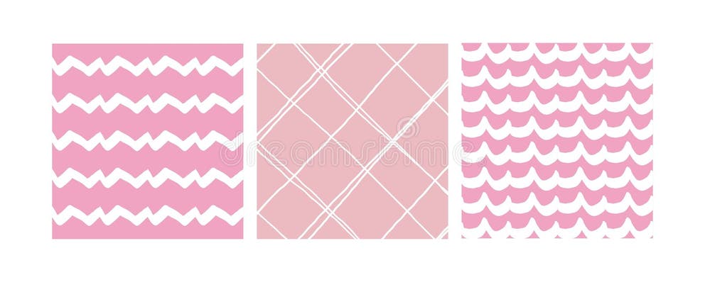 Simple Geometric Hand Drawn Irregular Patterns. Colored Doodle ...