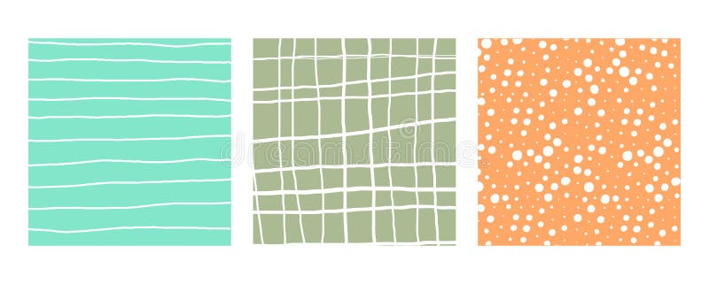 Simple Geometric Hand Drawn Irregular Patterns. Colored Doodle ...