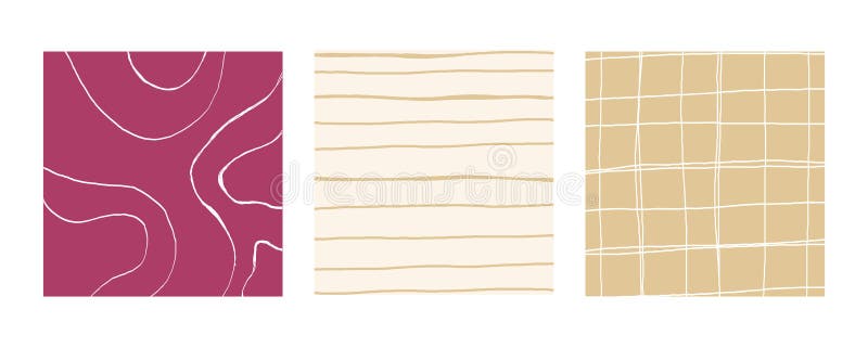 Simple Geometric Hand Drawn Irregular Patterns. Colored Doodle ...